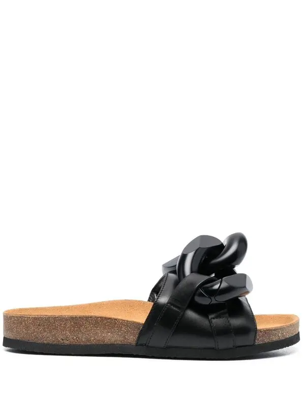 JW Anderson Chain-link Detail Slides - Black