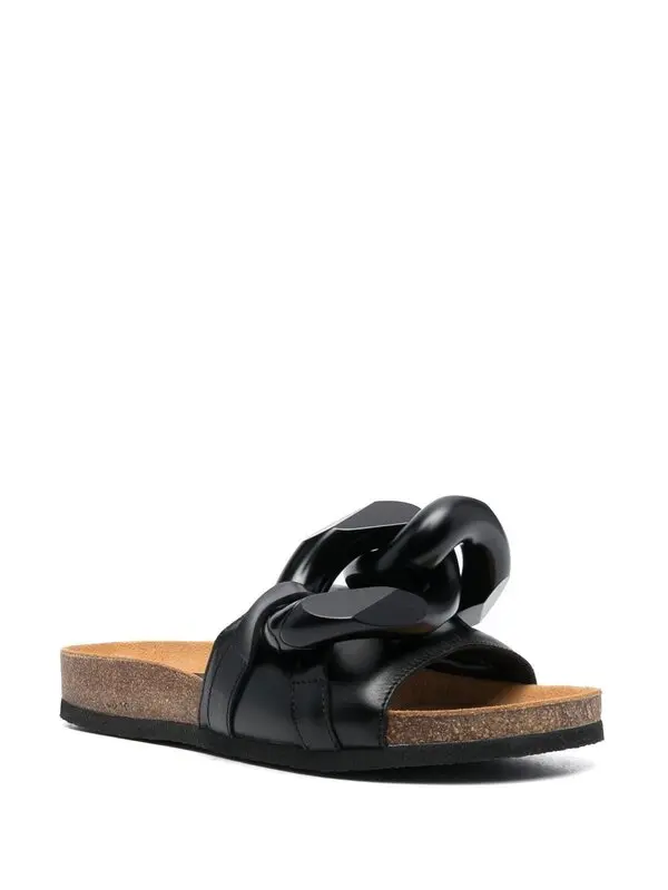 JW Anderson Chain-link Detail Slides - Black