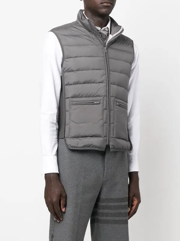 Thom Browne Down-feather Padded Gilet - Grey