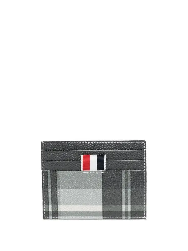 Thom Browne Check-pattern Cardholder Wallet - Black