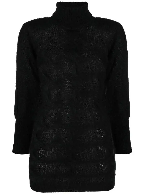 GRETA BOLDINI Astro Cable-knit Roll-neck Dress