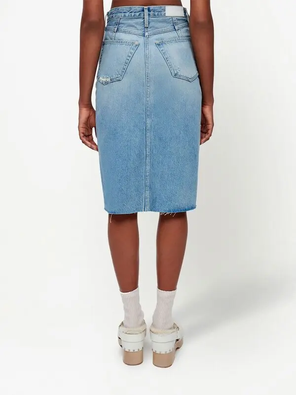 RE/DONE Organic Cotton Denim Midi Skirt