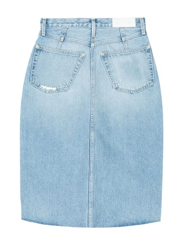 RE/DONE Organic Cotton Denim Midi Skirt