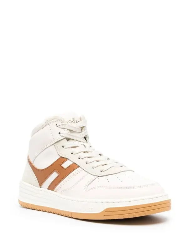 Hogan Panelled High-top Sneakers - Neutrals