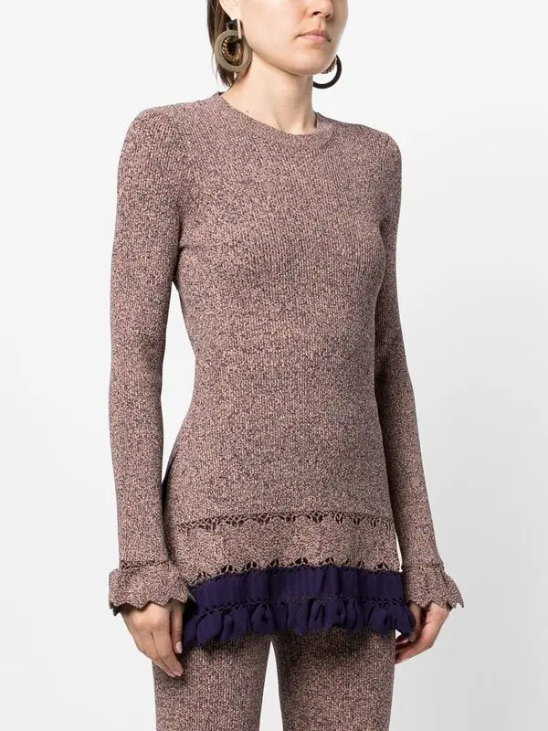 Ulla Johnson Ribbed Jumper With Ruffle Trim