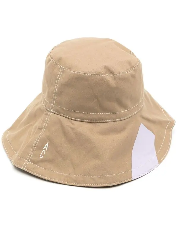 ALLY CAPELLINO Stripe-print Bucket Hat - Brown