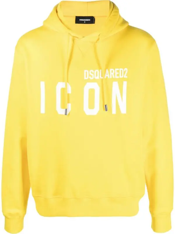 Dsquared2 Cotton Hoodie With Logo - Yellow