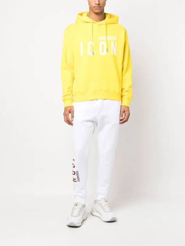 Dsquared2 Cotton Hoodie With Logo - Yellow