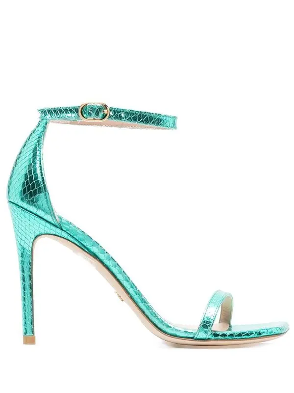 STUART WEITZMAN 100mm Snakeskin-effect Stiletto Sandals