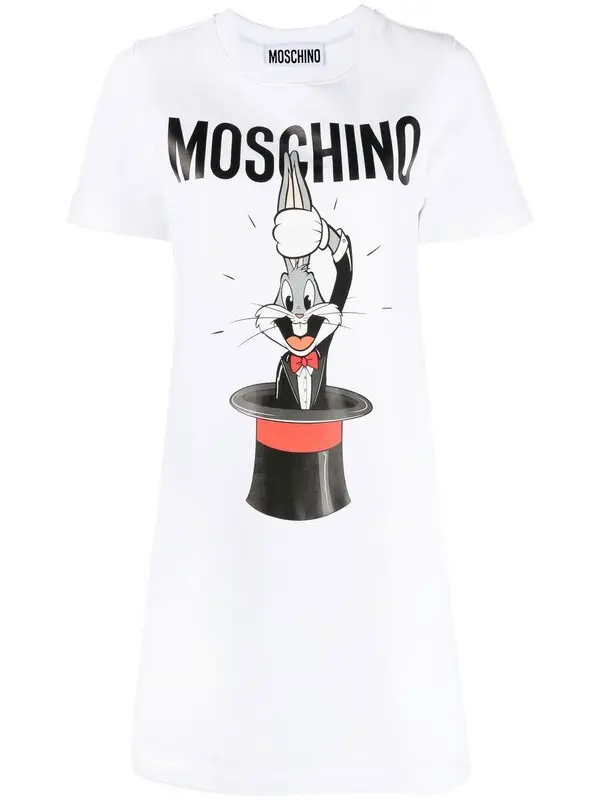 Moschino Bugs Bunny Print Cotton Jersey Dress