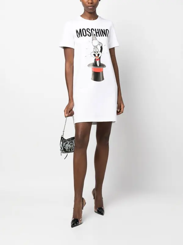 Moschino Bugs Bunny Print Cotton Jersey Dress