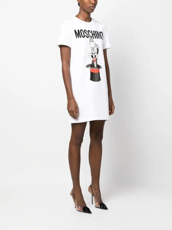 Moschino Bugs Bunny Print Cotton Jersey Dress