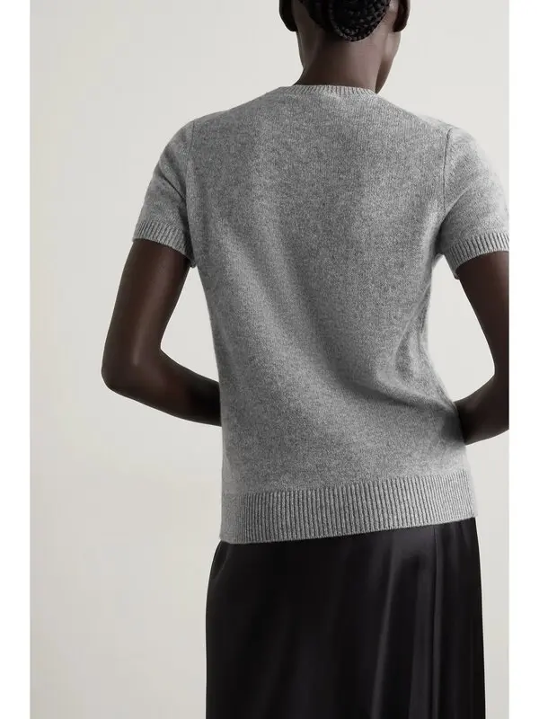 Theory Basic Feather Cashmere Tee - Gray