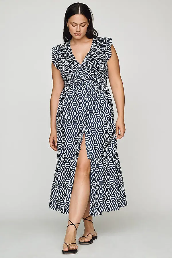 Anthropologie Peregrine Midi Dress - Blueberry
