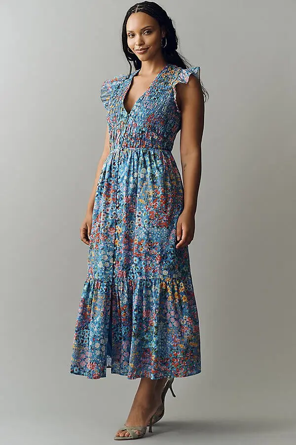 Anthropologie The Peregrine Midi Dress - Light Blue