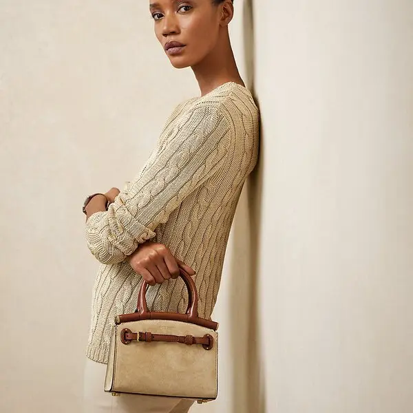 Ralph Lauren Rl50 Calf-suede Mini Bag - Sand