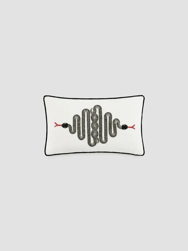 Jonathan Adler Snake Embroidered Pillow