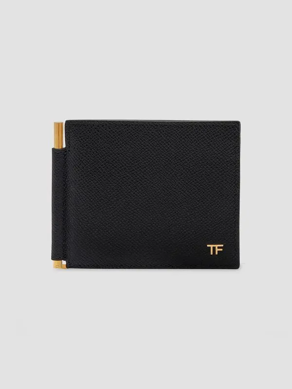TOM FORD T Line Money Clip Leather Wallet