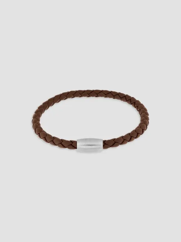 JAN LESLIE Magnet Clasp Leather Bracelet - Brown