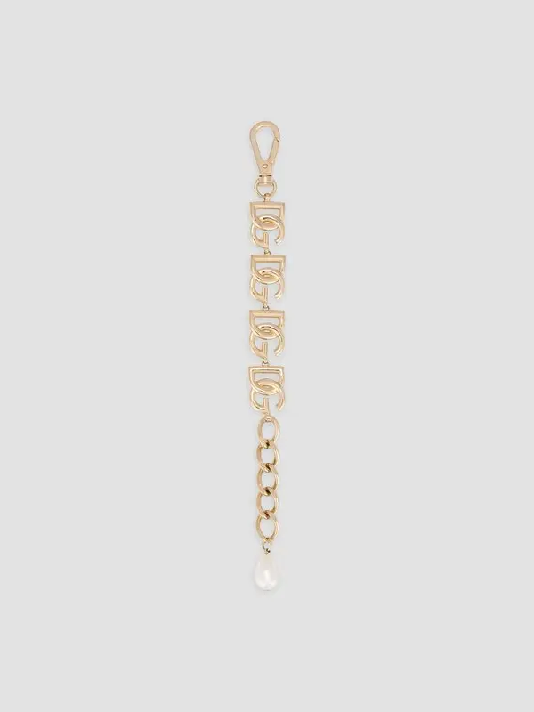 Dolce & Gabbana Plated & Plexiglass Faux Pearl Dg Chain Bracelet