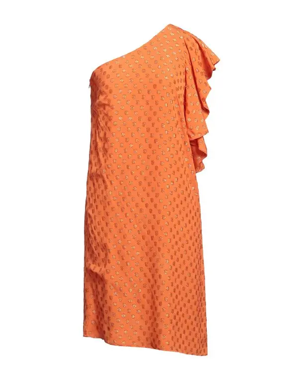 L' AUTRE CHOSE Midi One-shoulder Dress - Orange
