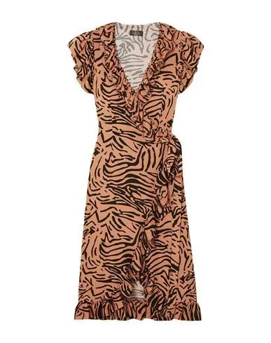 DE LA VALI Midi Wrap Dress - Beige