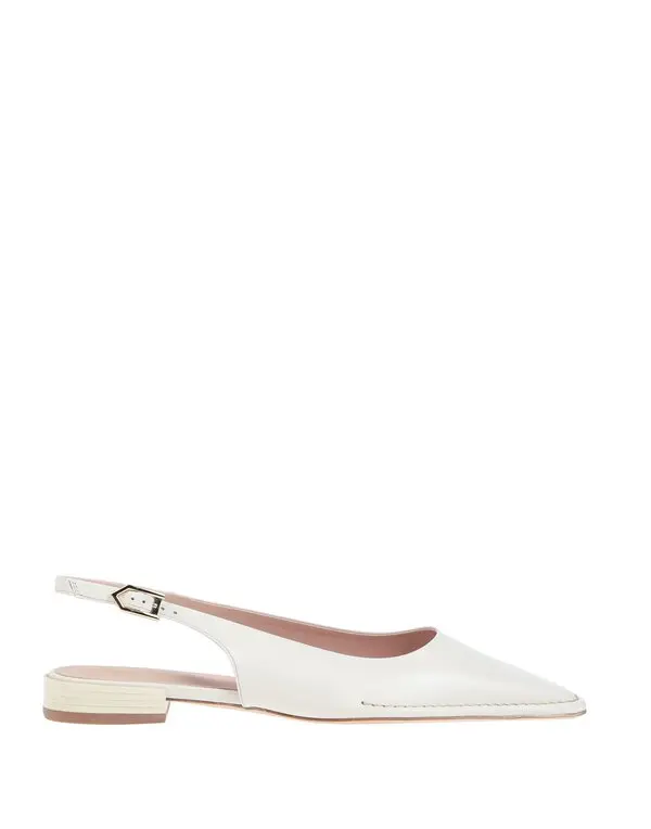 TOD'S Leather Slingback Ballet Flats - Ivory