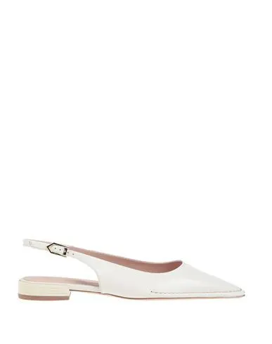 TOD'S Leather Slingback Ballet Flats - Ivory