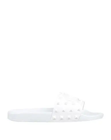 Valentino Garavani Natural Rubber Pool Slides - White