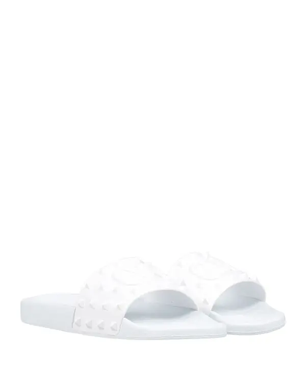 Valentino Garavani Natural Rubber Pool Slides - White