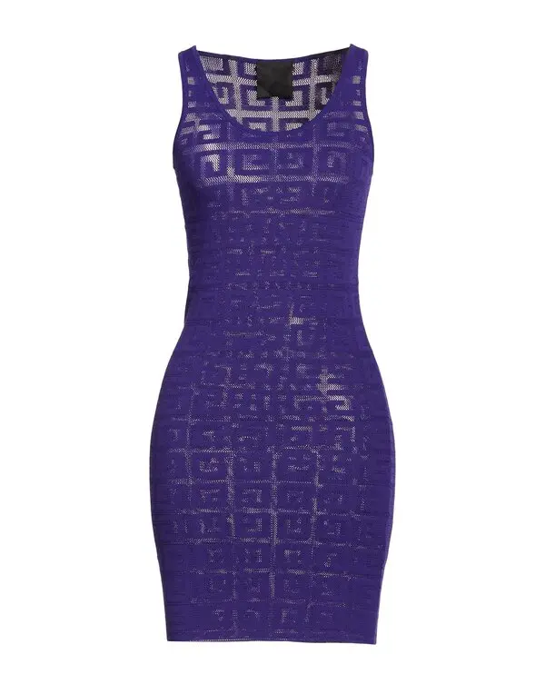 Givenchy Sleeveless Crewneck Knit Pencil Mini Dress - Purple