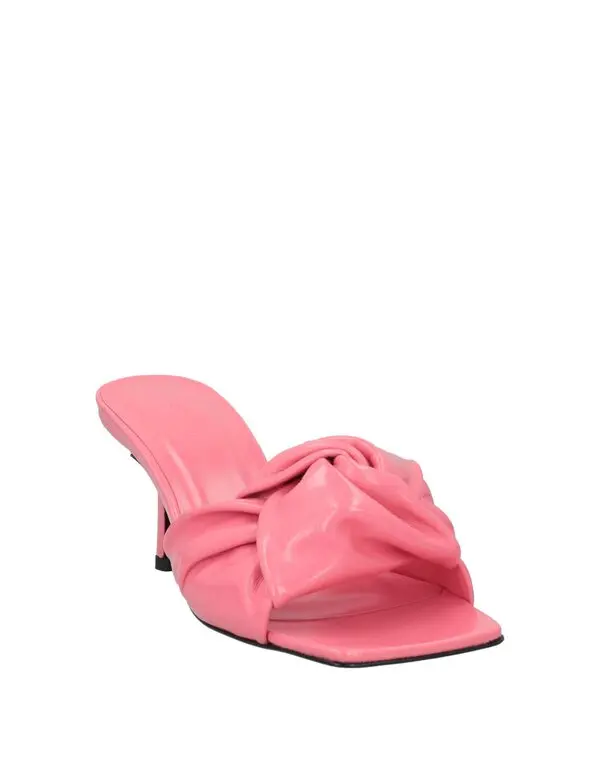 By Far Leather Spool Heel Sandals - Red
