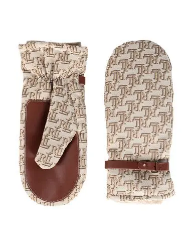 Ralph Lauren Monogram Jacquard Mittens - Beige