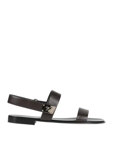 GIUSEPPE ZANOTTI Leather Sandals - Dark Brown