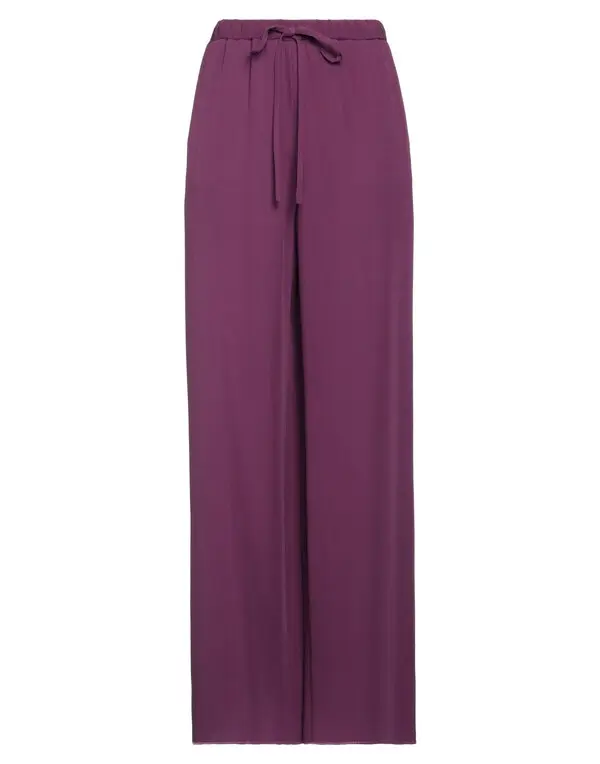 Valentino Garavani Wide Leg Silk Pants - Deep Purple
