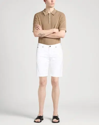 Emporio Armani Cotton-elastane Bermuda Shorts - White