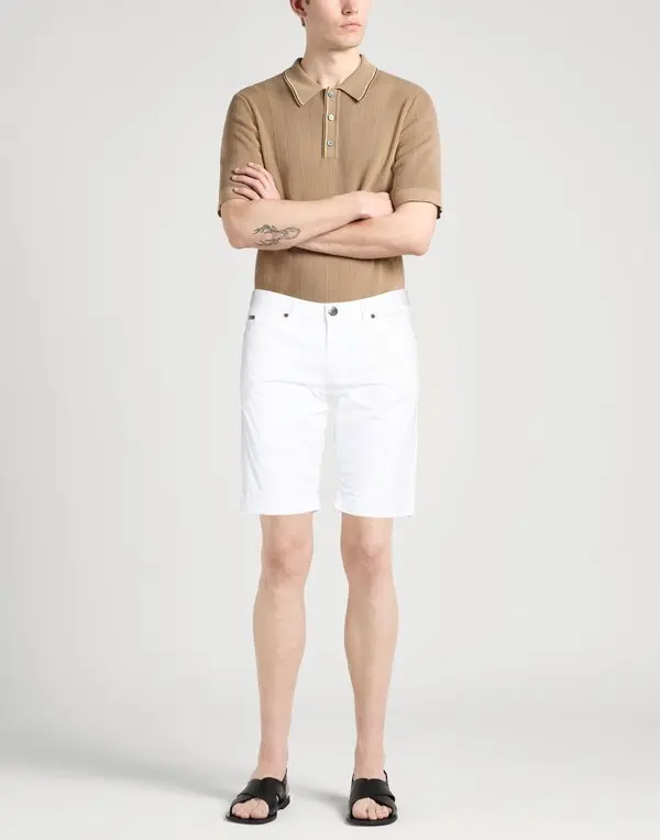 Emporio Armani Cotton-elastane Bermuda Shorts - White