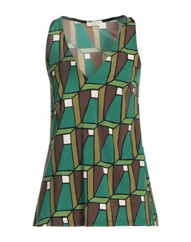 SIYU Geometric Print Sleeveless V-neck Top