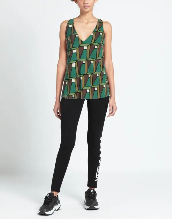 SIYU Geometric Print Sleeveless V-neck Top