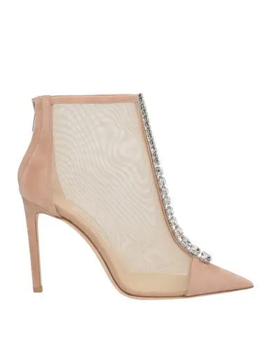 JIMMY CHOO Ankle Boots Blush Size Leather, Textile Fibers - Pink