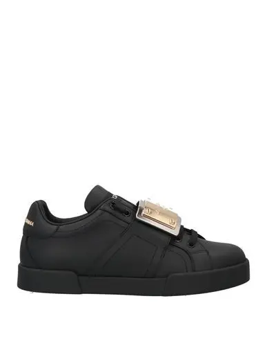 Dolce & Gabbana Leather Sneakers With Metal Detail