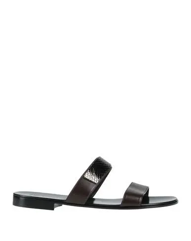 GIUSEPPE ZANOTTI Dark Leather Sandals - Brown