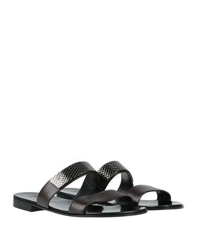 GIUSEPPE ZANOTTI Dark Leather Sandals - Brown