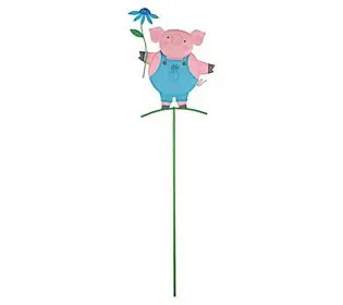 SUNSET VISTA DESIGNS Country Gardens Dixie The Pig, Plant Pick - One-color