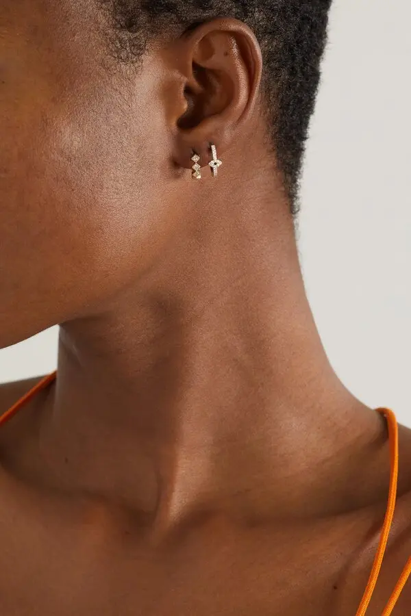 Jacquie Aiche 14-karat Diamond Hoop Earring