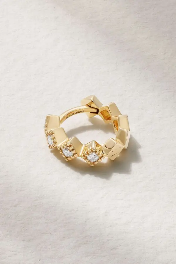 Jacquie Aiche 14-karat Diamond Hoop Earring