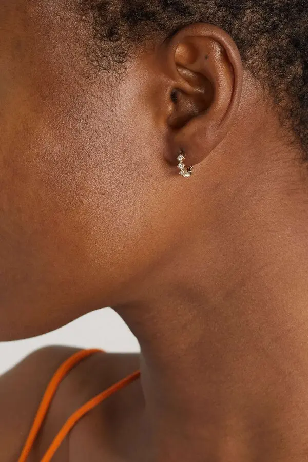 Jacquie Aiche 14-karat Diamond Hoop Earring