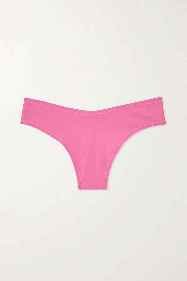 SKIMS Cotton-blend Jersey Dipped Thong