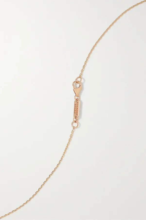 SUZANNE KALAN Mini Butterfly Sapphire And Diamond Pendant Necklace - Rose Gold