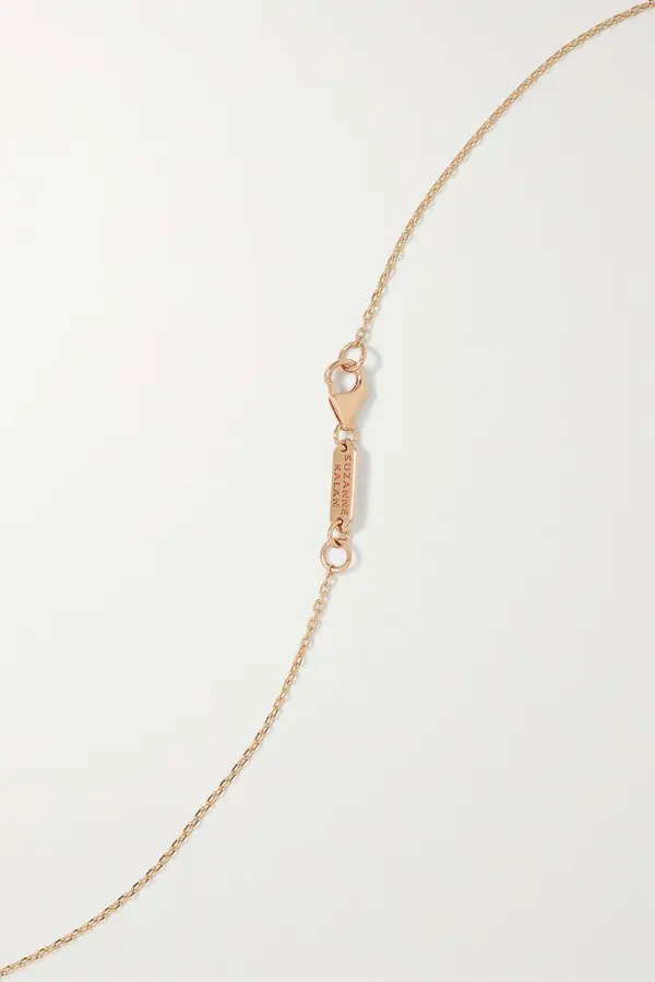 SUZANNE KALAN Mini Butterfly Sapphire And Diamond Pendant Necklace - Rose Gold